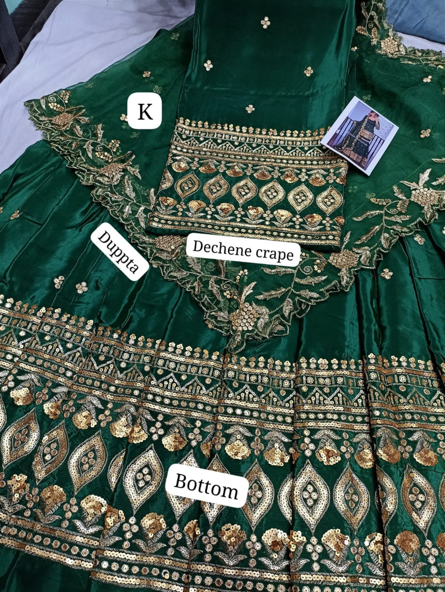Green Circular Plazo Suit– KaurEthnic