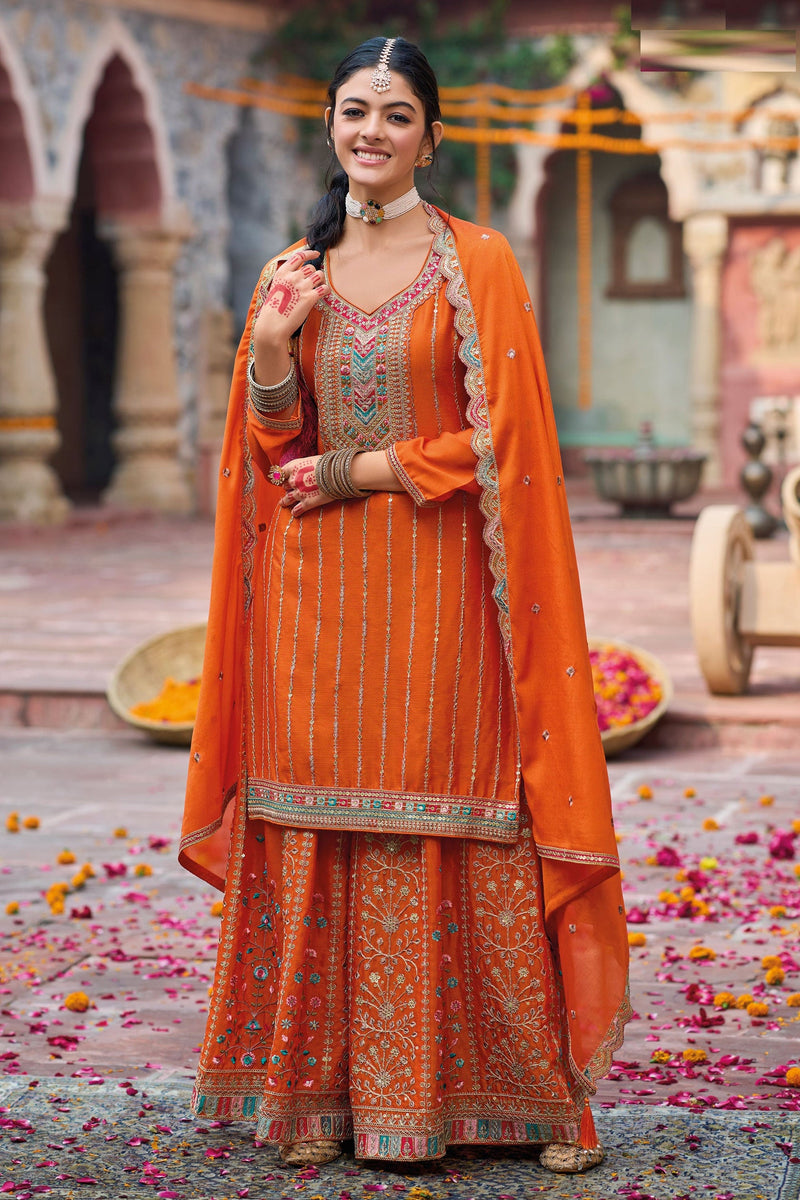 Heavy circular Plazo Suit– KaurEthnic
